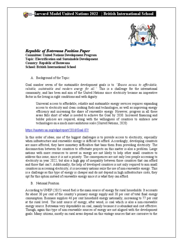 Republic of Ecuador Position Paper | PDF | Energy Development ...