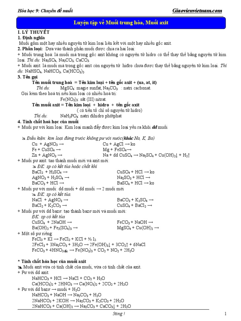 Ly Thuyet Va Bai Tap Ve Muoi 1 | PDF
