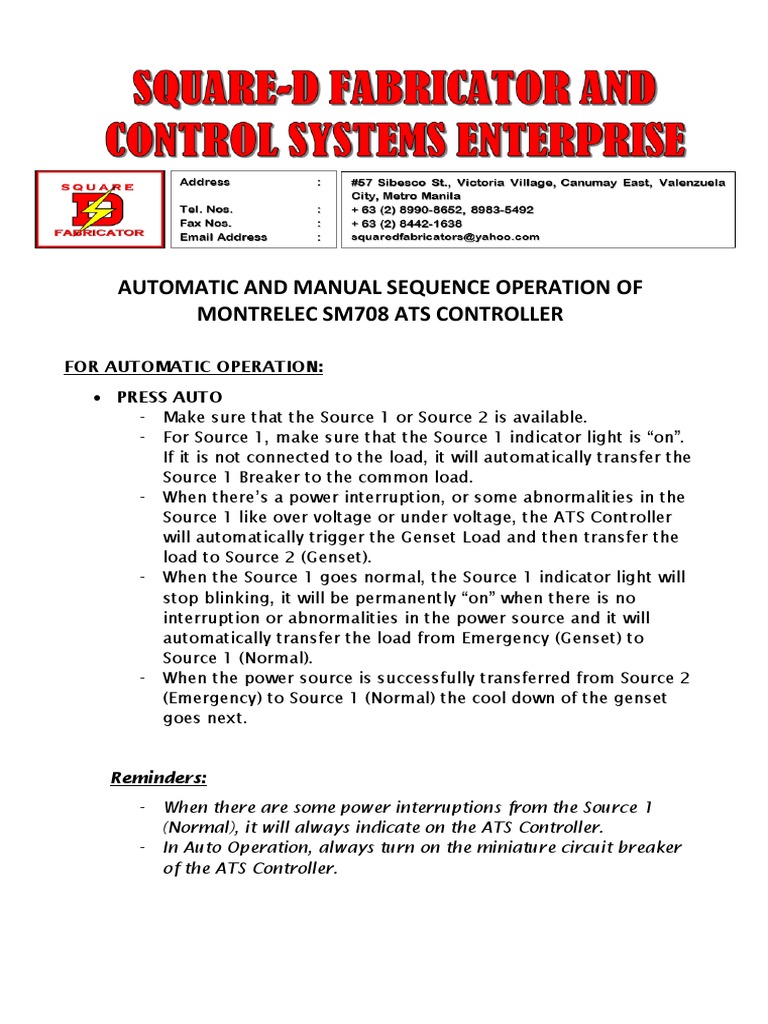 Automatic and Manual Operation | PDF | Electronic Engineering | Equipment