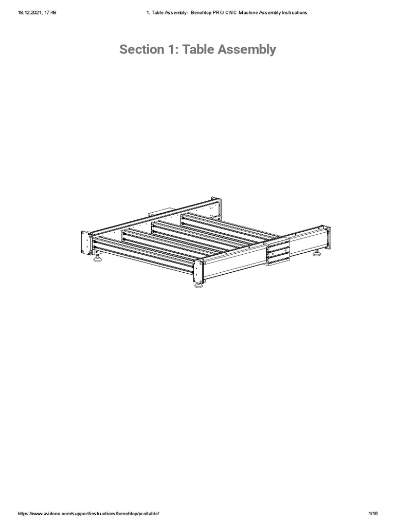 Table Assembly - Benchtop PRO CNC Machine Assembly Instructions | PDF ...