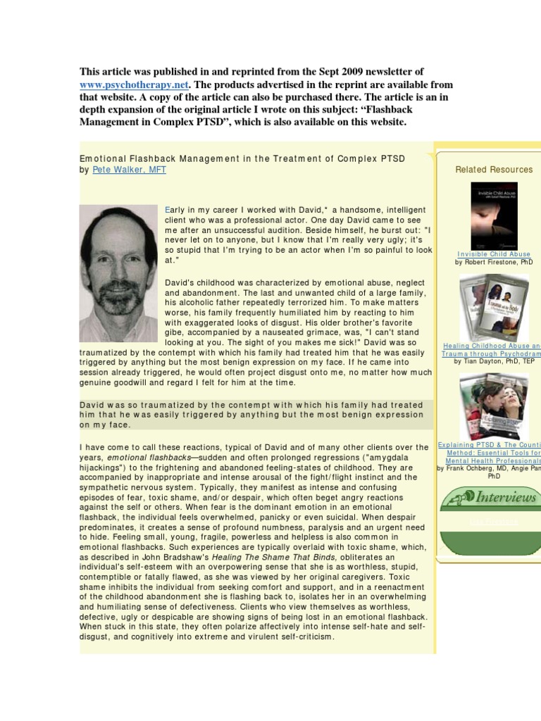 Emotional Flashback Management | PDF | Complex Post Traumatic Stress ...