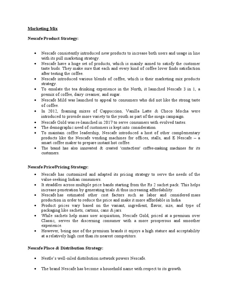 Report Marketing Mix | PDF | Coffee | Brand