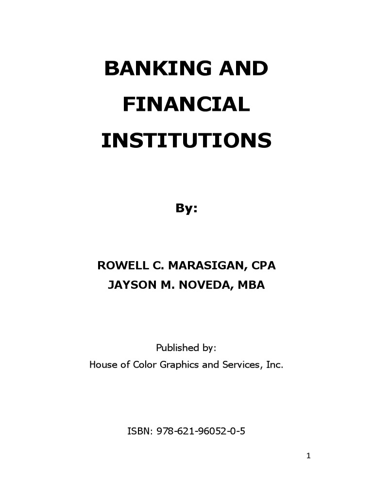 Banking Financial Institutions | PDF | Banks | Savings And Loan Association