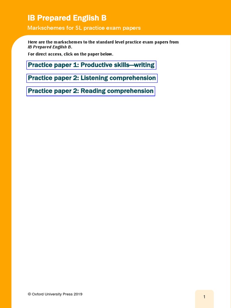 Ib Prep Englishb SL Practice Papers Markscheme | PDF | Communication ...