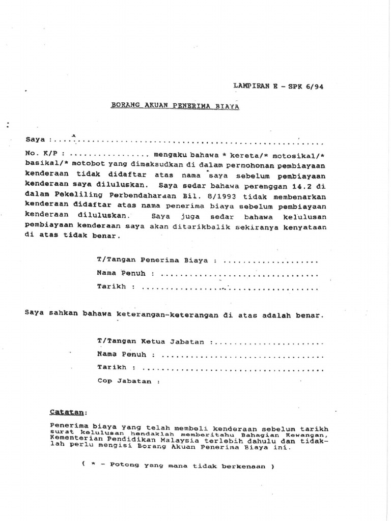 Lampiran e - SPK 6-94 | PDF