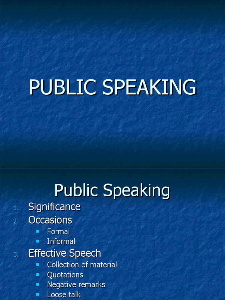 Public Speaking Essentials and Techniques | PDF