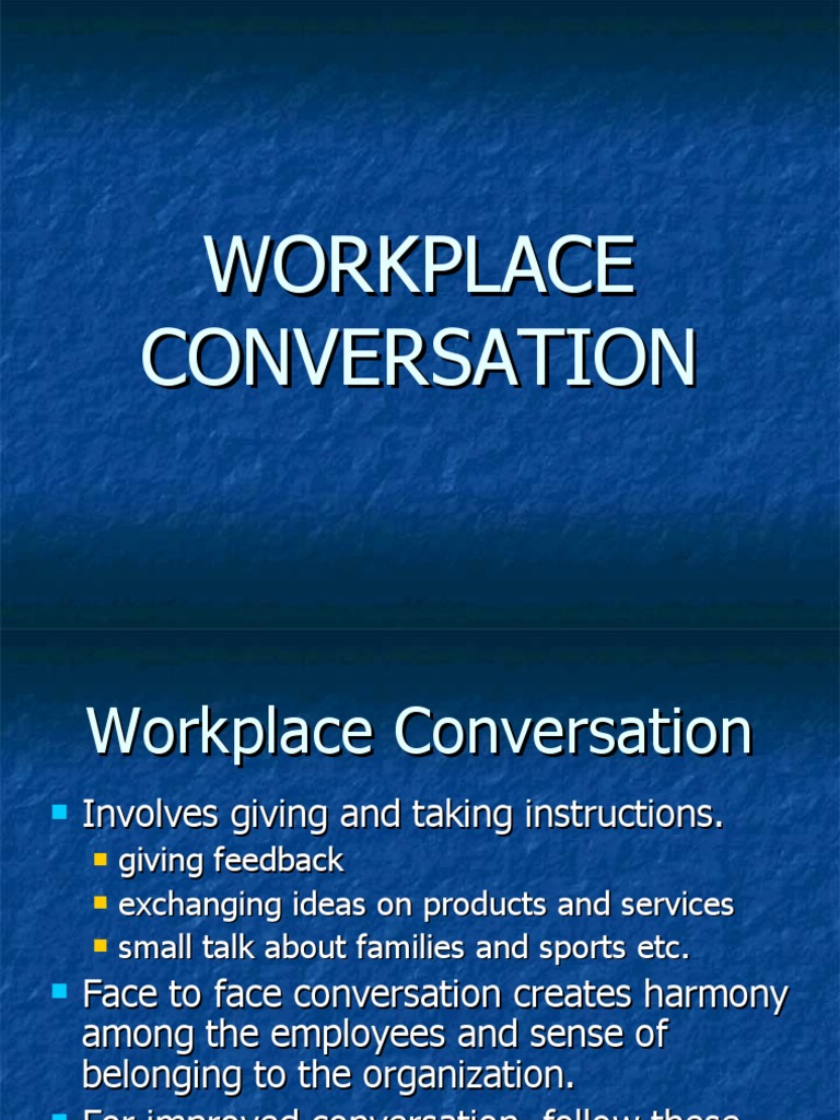 Workplace Conversation | PDF