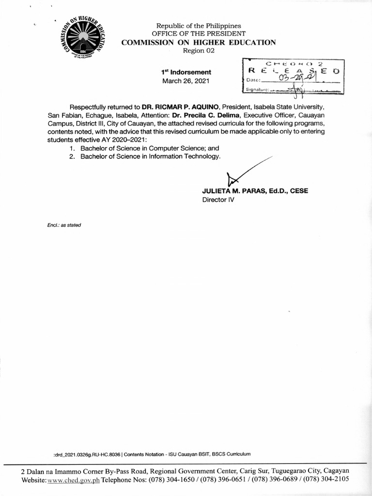 Curriculum S.Y. 2020 2021 | PDF | Computing | Science