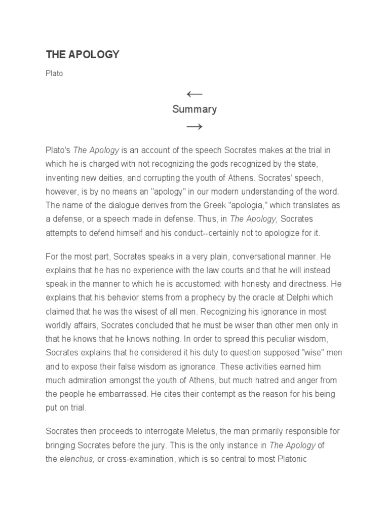 The Apology | PDF | Apology (Plato) | Socrates