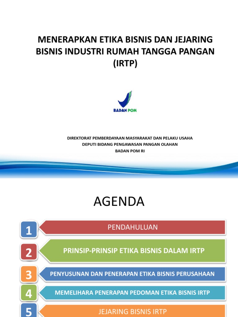 Etika Dan Jejaring Bisnis IRTP | PDF | Pengelolaan Keuangan & Uang | Hukum