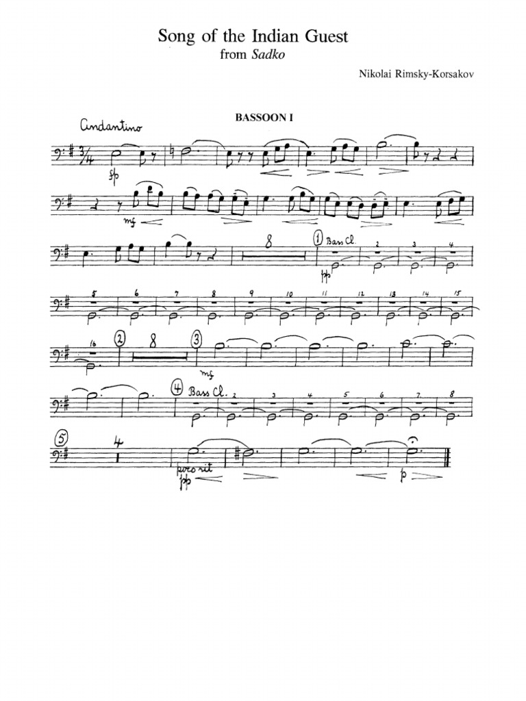 IMSLP719962 PMLP22160 Rimsky Sadko Indian Guest - 04 - Bassoon - 1 2 | PDF