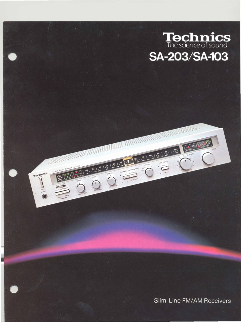 Panasonic Technics SA-203 SA-103 Receiver Brochure | PDF