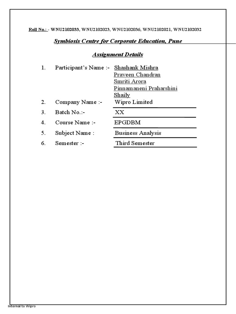Business Analysis Tools for Wipro | PDF | Business Analysis | Business ...