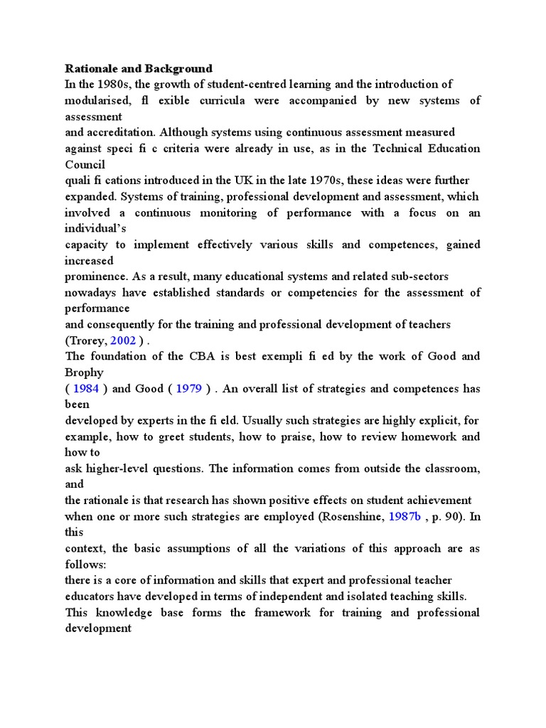 Rationale and Background | PDF | Educational Assessment | Teachers