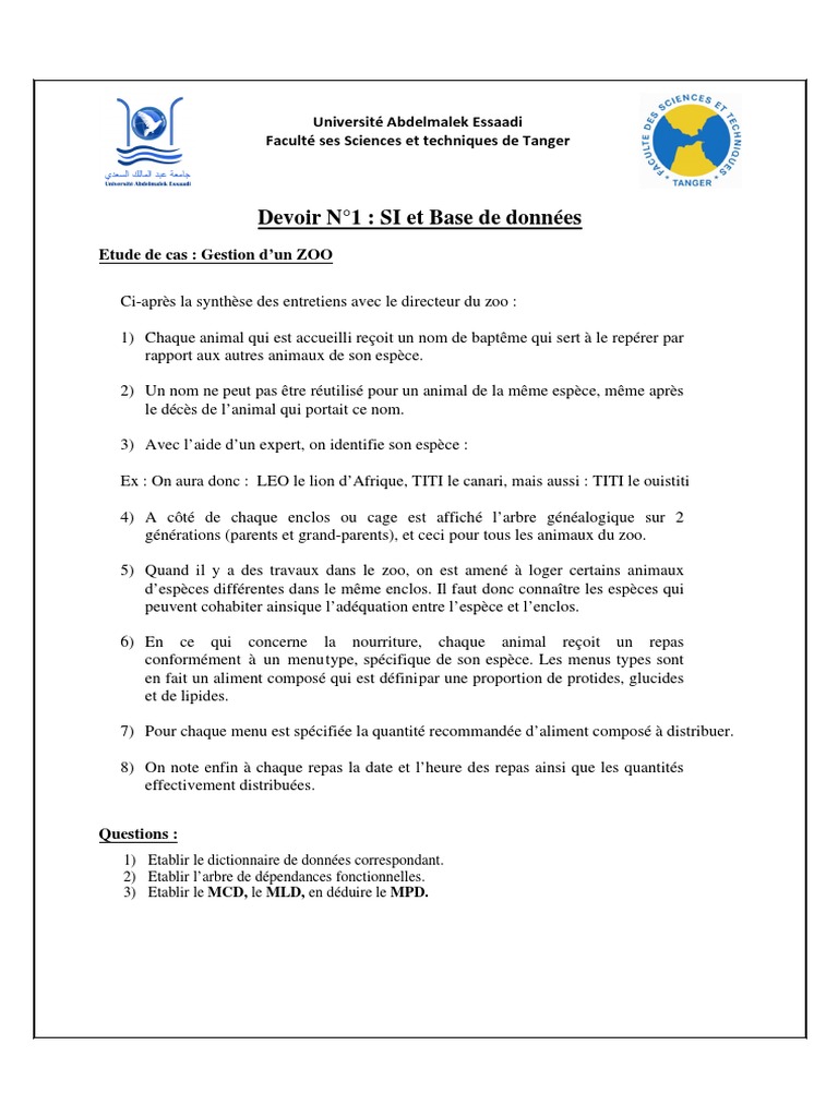 Devoir N°1 Merise 2022 | PDF