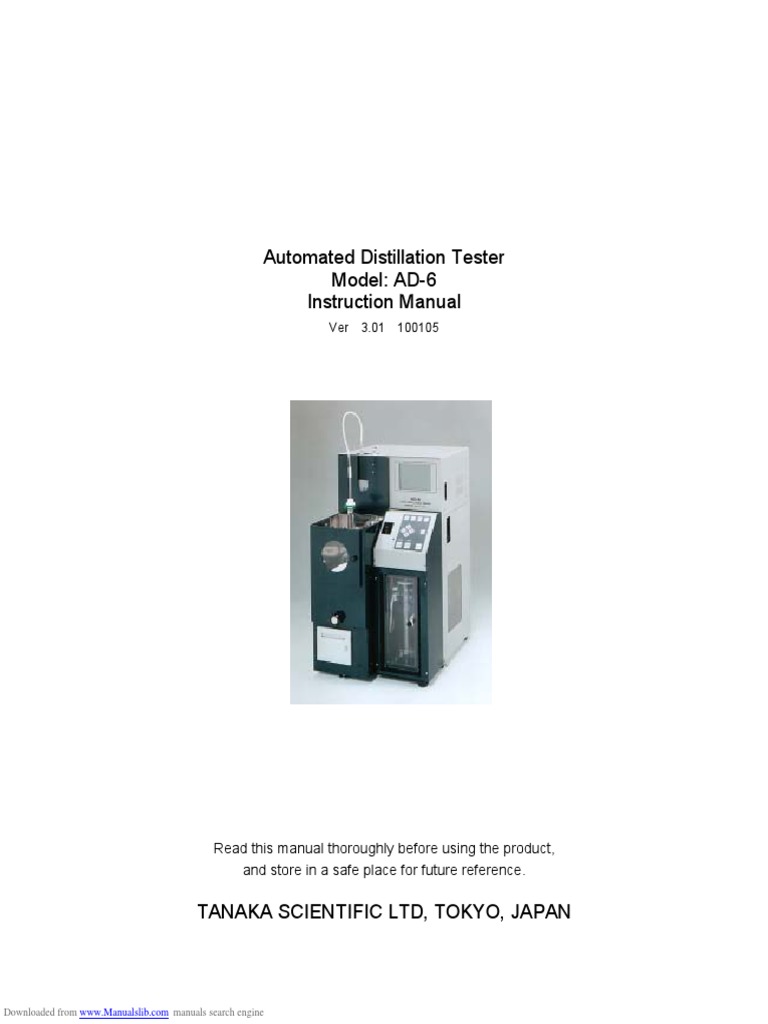 AD-6 Automated Distillation Tester Manual | PDF | Electrical Connector ...