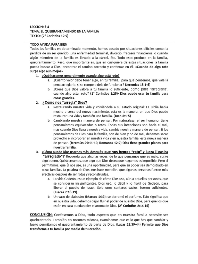 El Quebrantamiento en La Familia | PDF | Relaciones personales, crianza ...