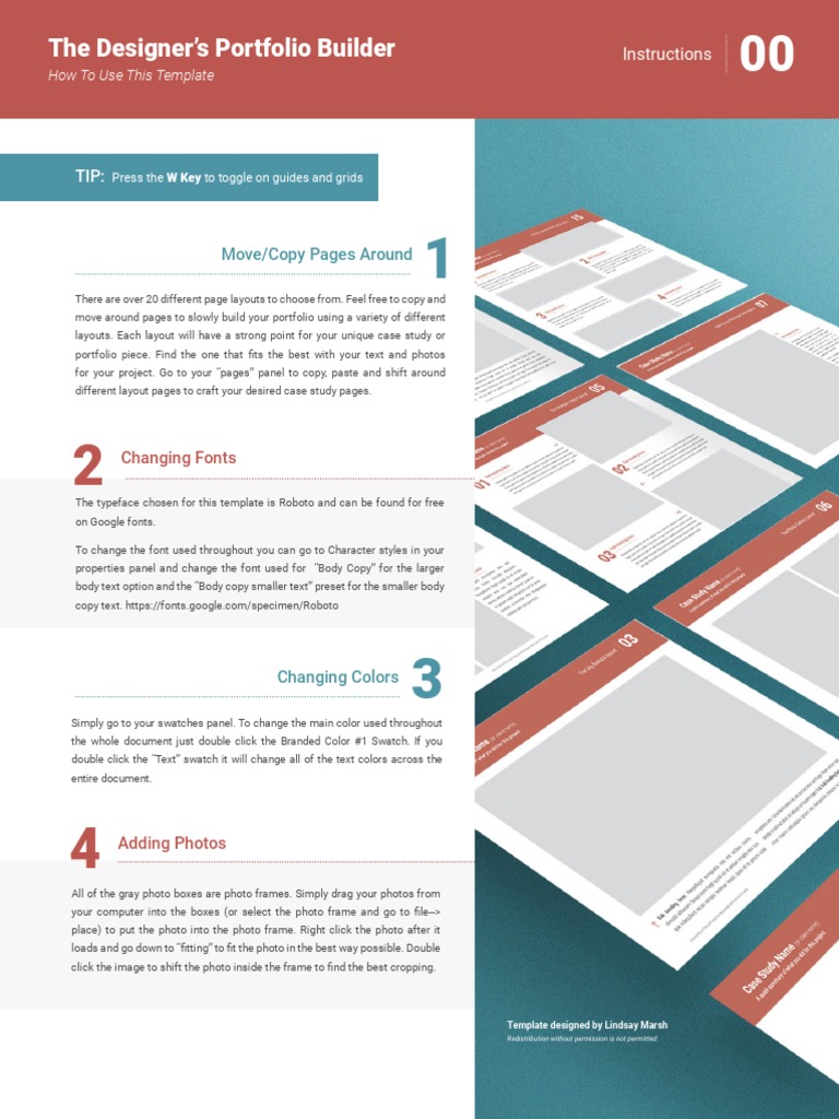 PDF Portfolio Template Vertical | PDF | Typefaces | Page Layout