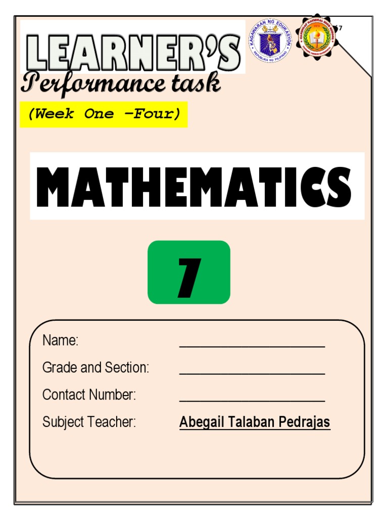 GRADE-7-MATHEMATICS .Task | PDF | Multiplication | Numbers