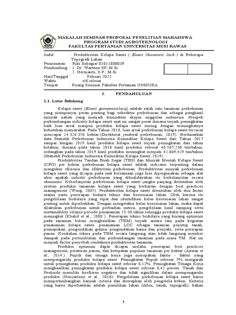 Makalah Seminar Proposal Riki | PDF