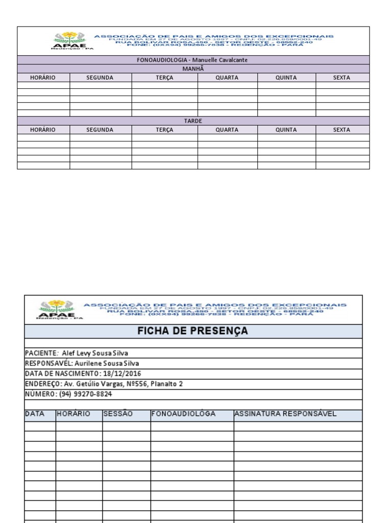 Ficha de Frequência FONO | PDF