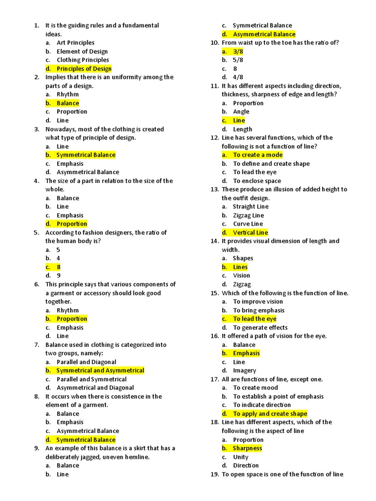 Clothing Selection 50 Items Quiz | PDF | Clothing | Fashion