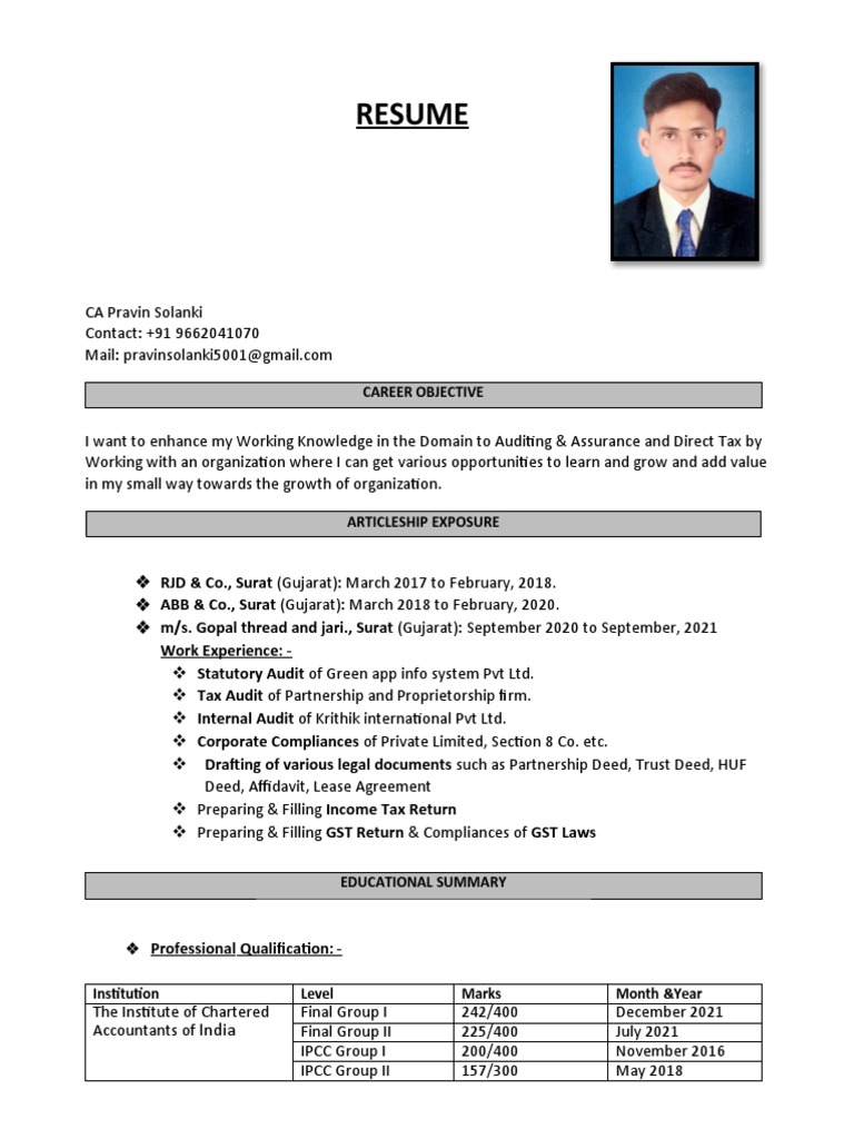 AHM-424 - Mittal Solanki - (CV) 1 | PDF | Audit | Gujarat