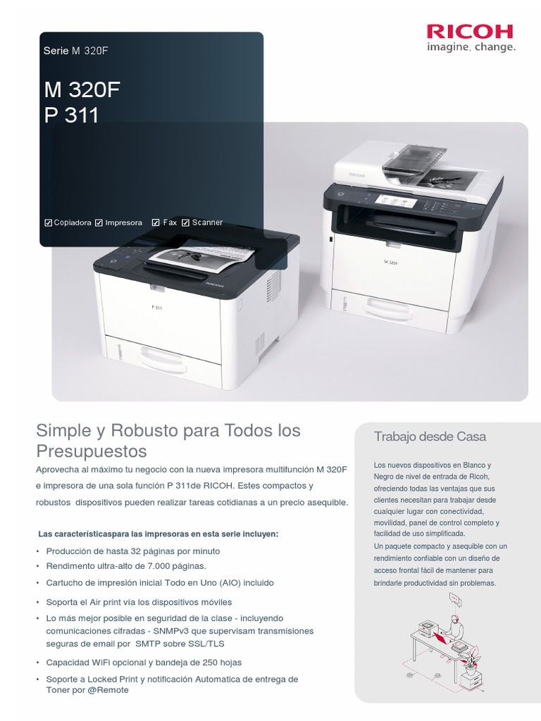 Ricoh M 320F Specifications Update 29122021 SP | PDF | Impresora ...