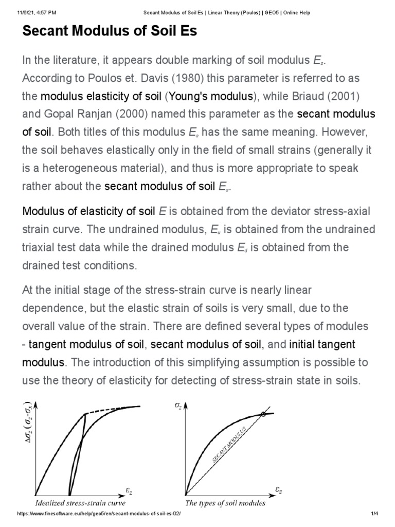 Understanding Secant Modulus of Soil | PDF | Young's Modulus ...