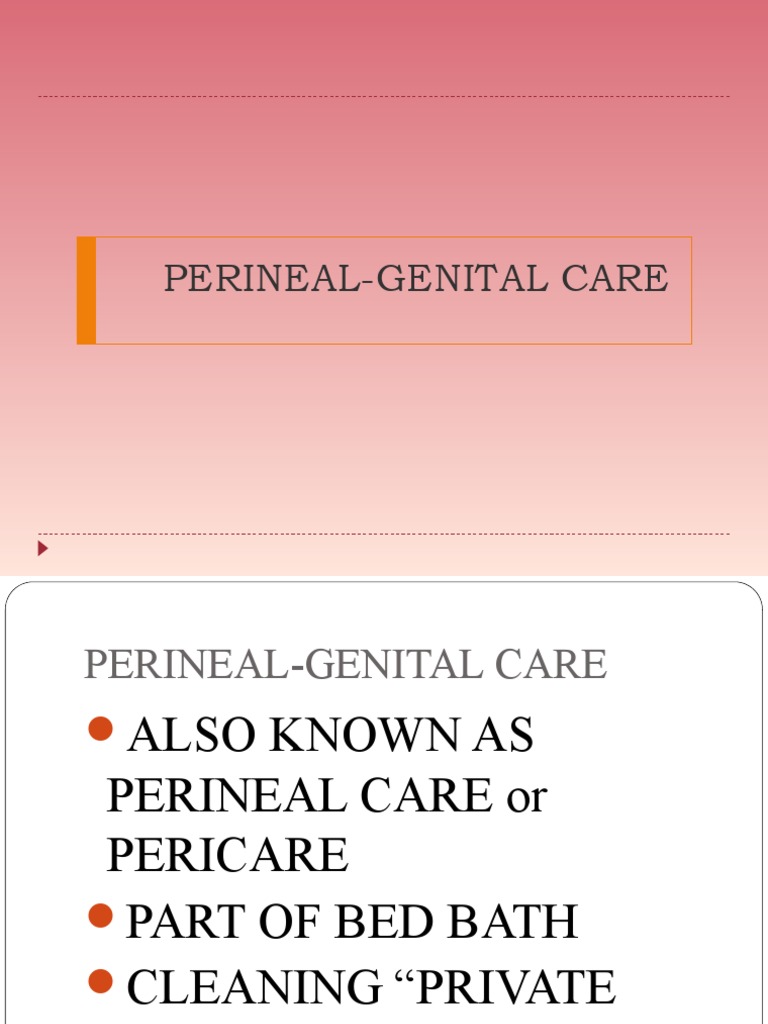 Perineal Genital Care 4 | PDF | Labia | Hygiene