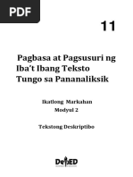 Module 3 Tekstong Deskriptibo o Naglalarawan 1 | PDF