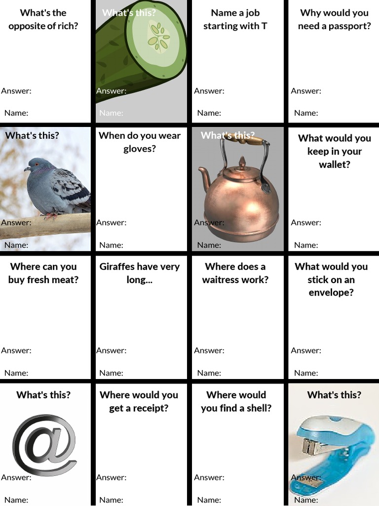 Vocabulary Mingle Game | PDF | Language Arts & Discipline