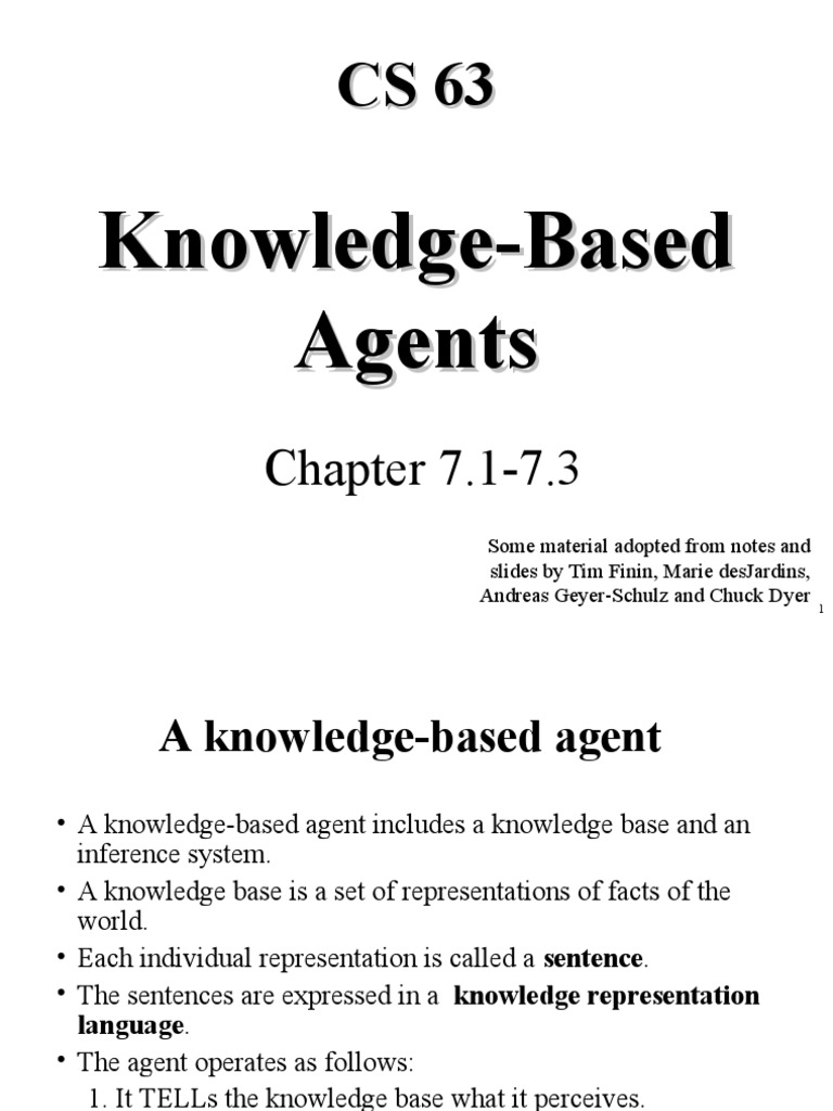 Knowledge Based Agents | PDF