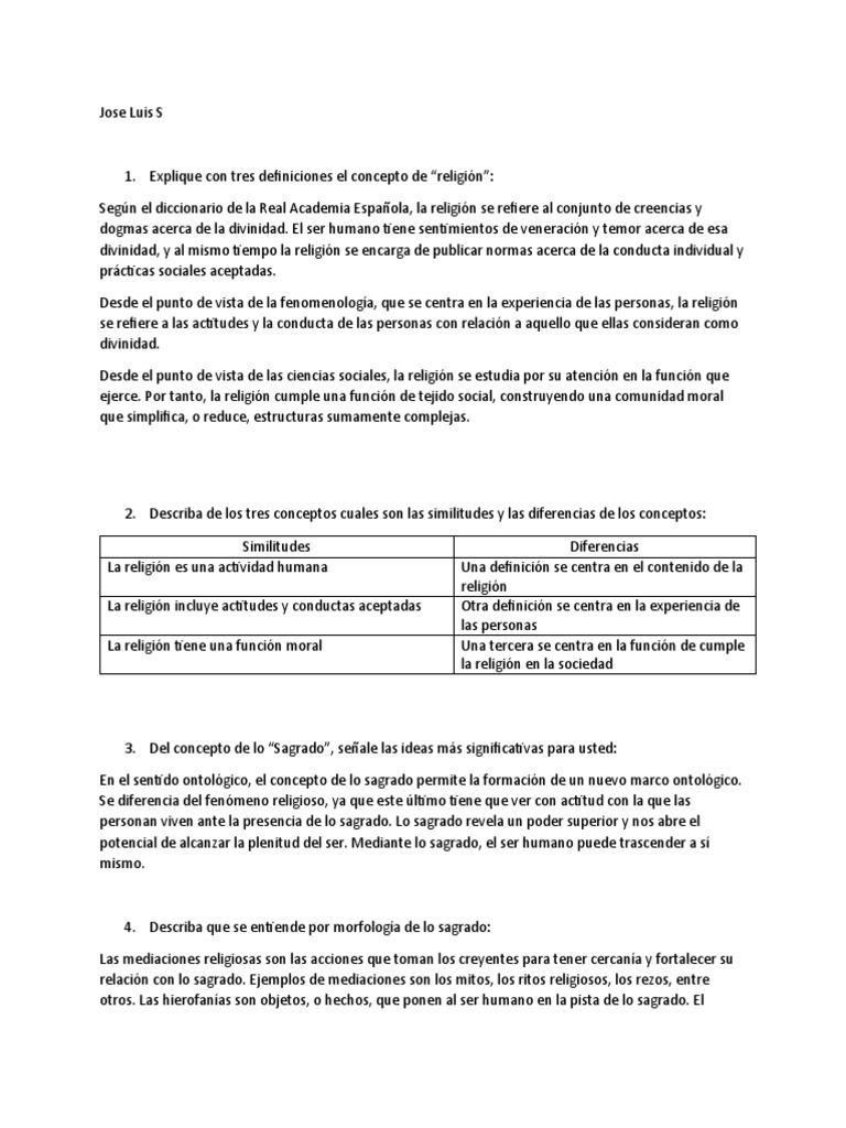 Tarea Sobre Definición de Religión Scribd | PDF | Sagrado | Los símbolos