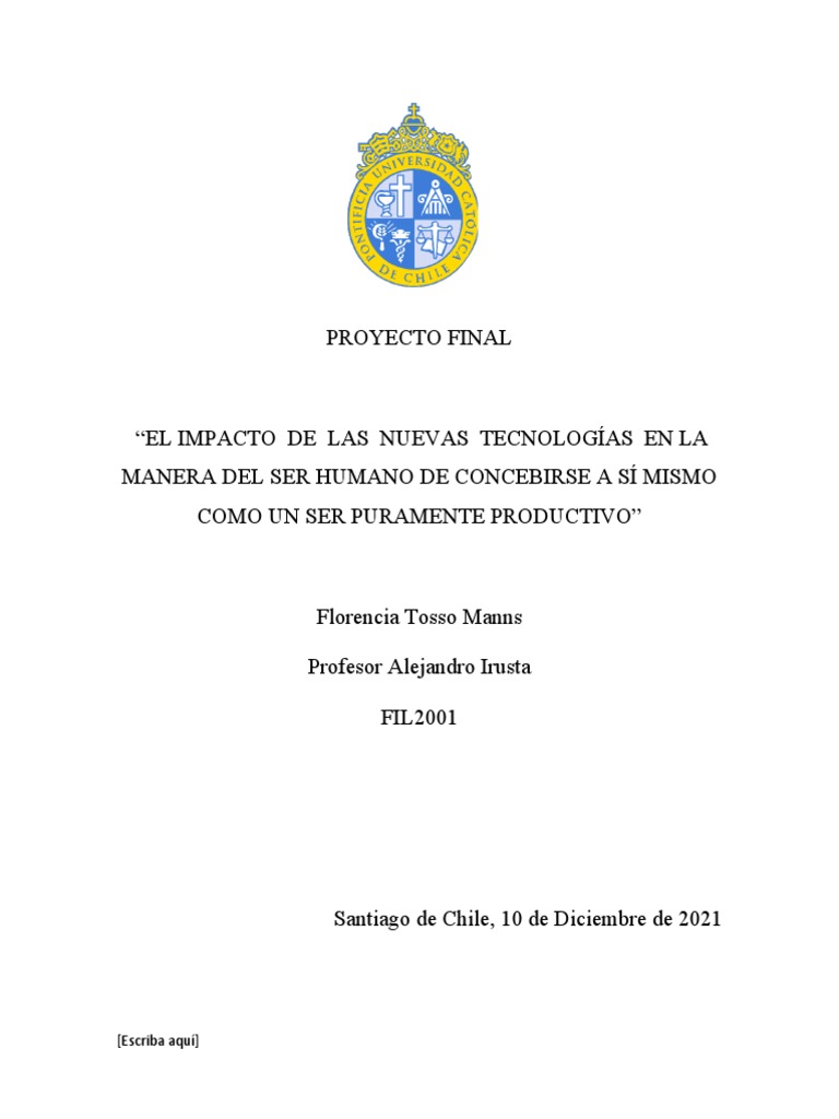 Tosso Florencia Fil2001 Seccion 1 Preproyecto | PDF | Sociedad | Verdad