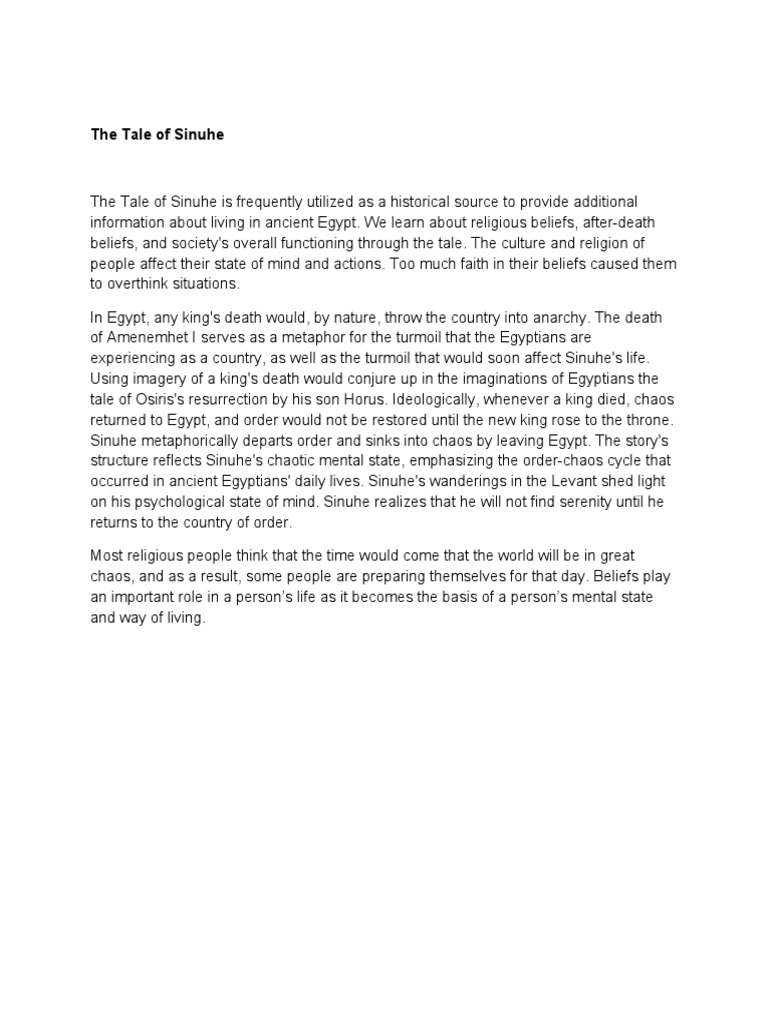 Insights from The Tale of Sinuhe | PDF