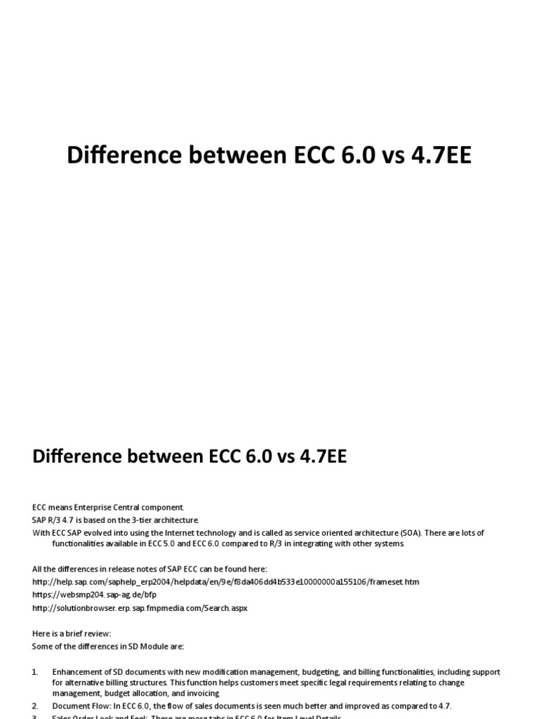 Difference Between ECC 6 and 4.7 | PDF | Error Detection And Correction ...
