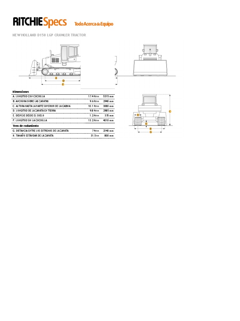 New Holland D150 LGP Specs & Features | PDF | Tractor | Mechanical ...