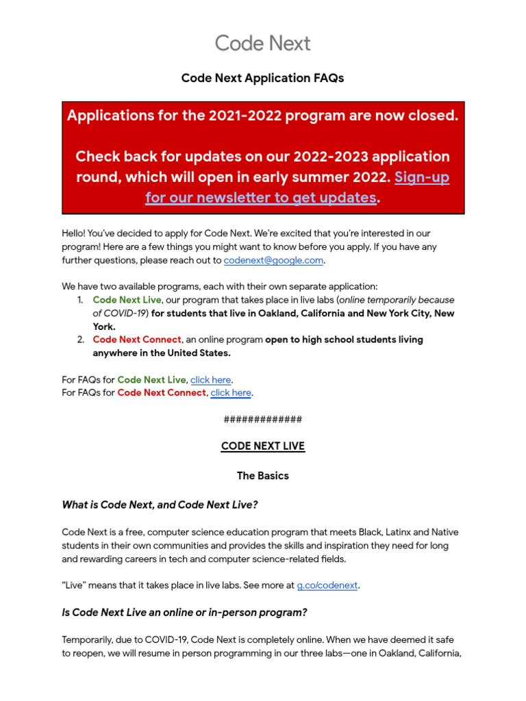 Code Next Application FAQs | PDF | Application Software | Computing