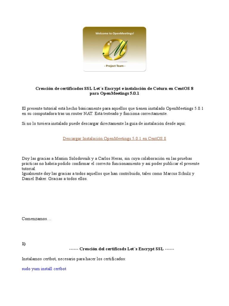 Certificados SSL en CentOS para OpenMeetings | PDF | Archivo de ...