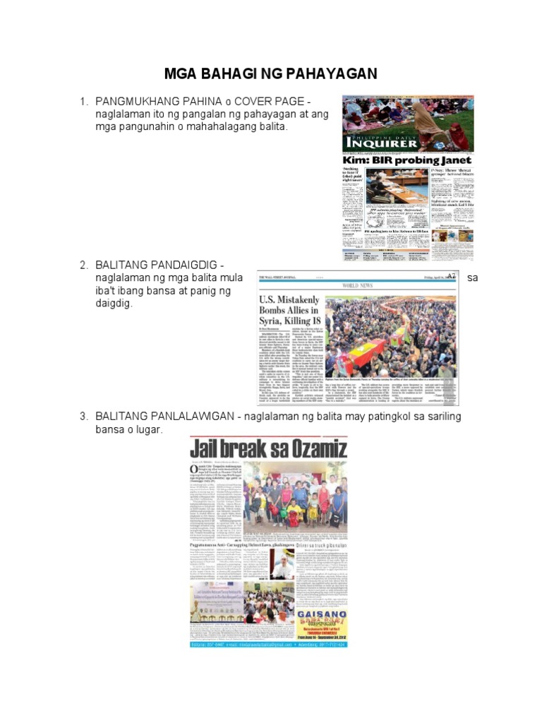 Bahagi NG Pahayagan | PDF