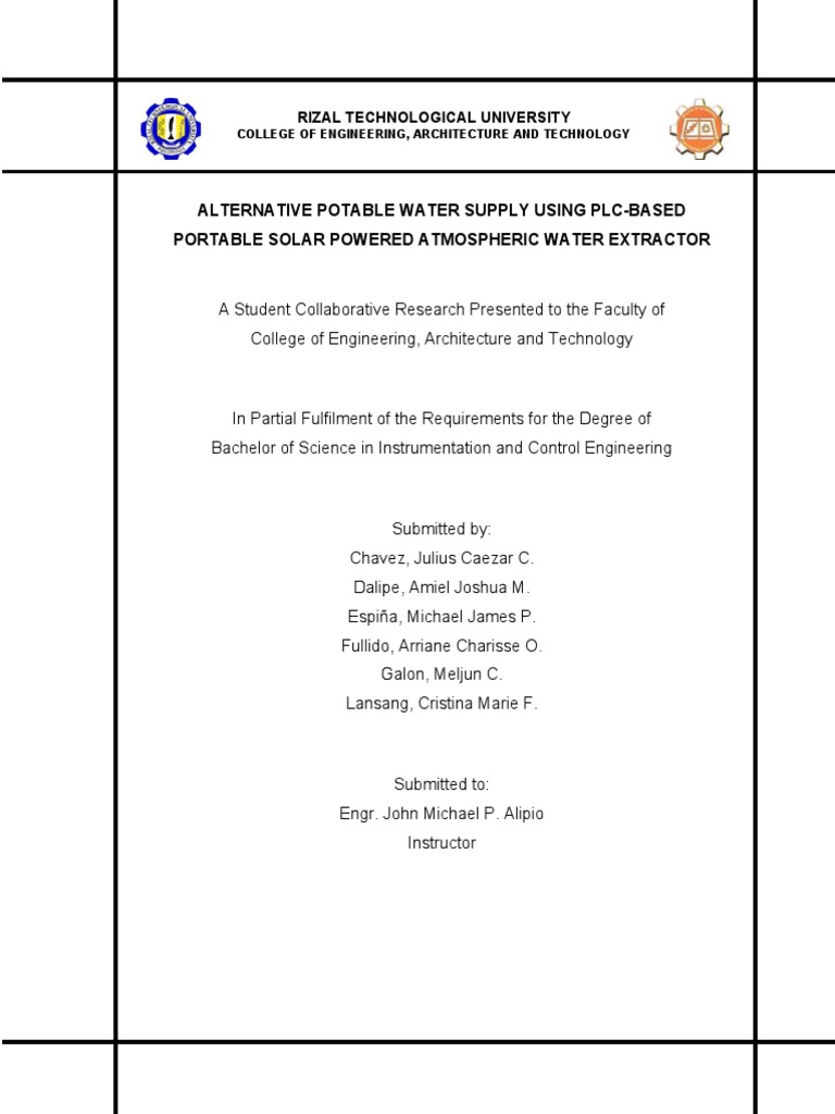 Group 2 Paper | PDF | Water Purification | Programmable Logic Controller