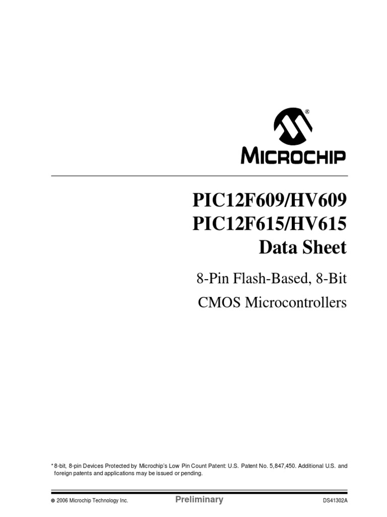 PIC12F609/HV609 PIC12F615/HV615 Data Sheet: 8-Pin Flash-Based, 8-Bit CMOS Microcontrollers | PDF ...