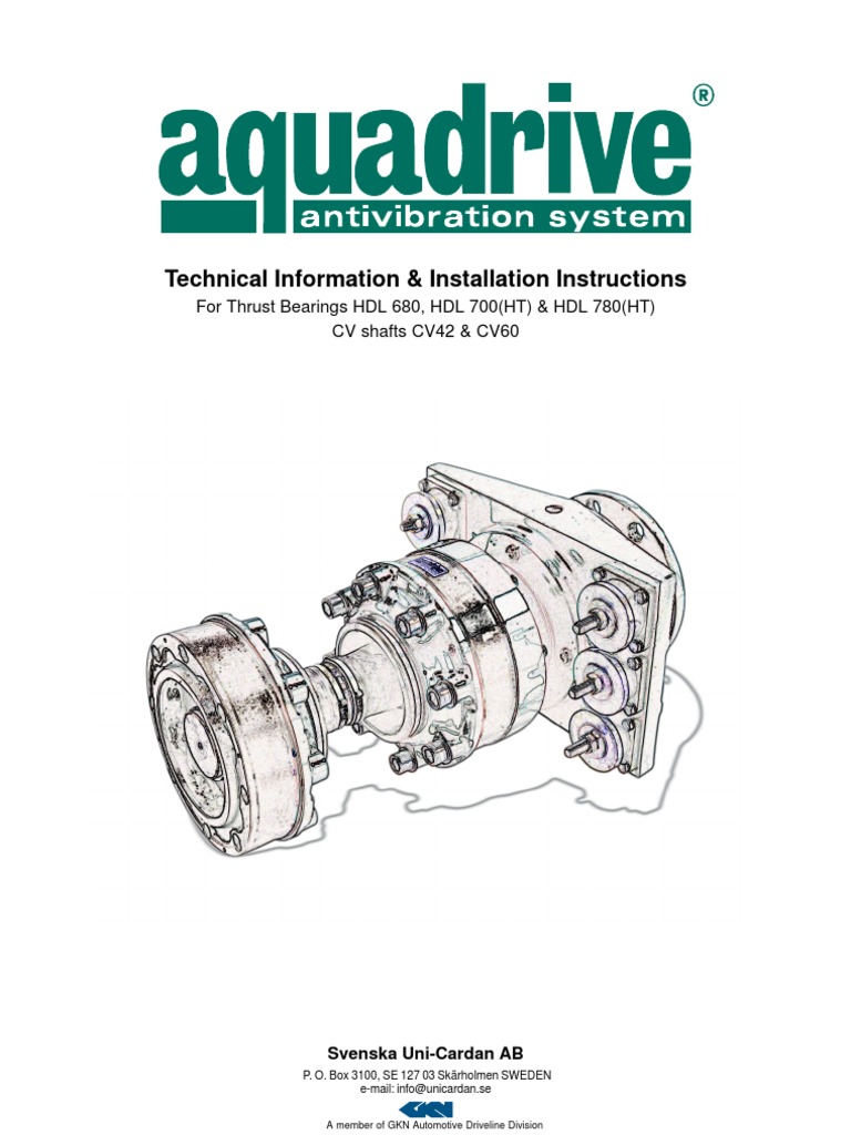 Aquadrive CV | PDF | Propeller | Bearing (Mechanical)