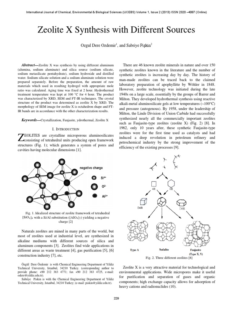 Zeolite X | PDF | Zeolite | Chemistry