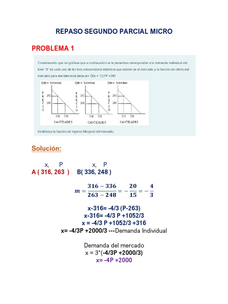Repaso Segundo Parcial Micro | PDF | La elasticidad precio de la demanda | Ciencias económicas