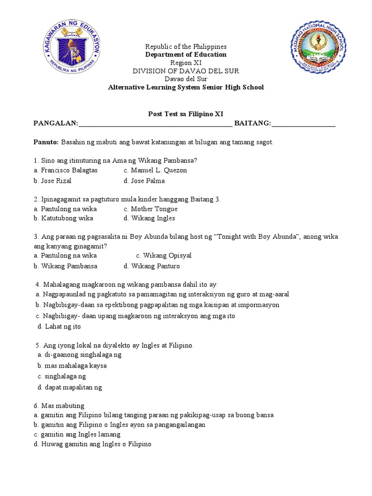 Als Post Test | PDF