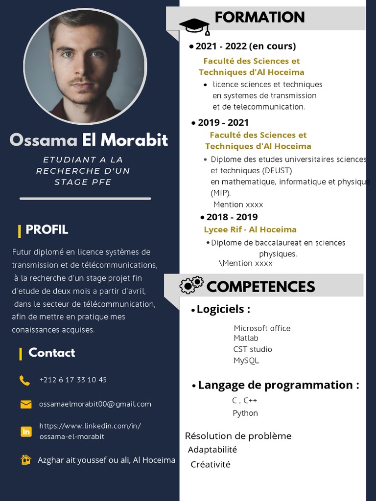 Dark Blue - Yellow Professional History Creative Resume | PDF | Gestion ...
