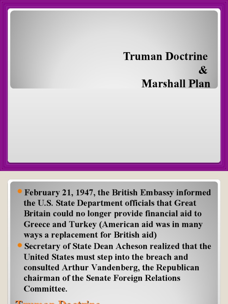 Truman Doctrine and Marshall Plan | Download Free PDF | Marshall Plan ...