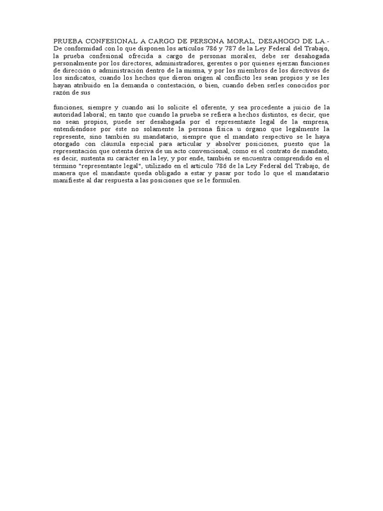 Absolver Posiciones Representante o Apoderado | PDF